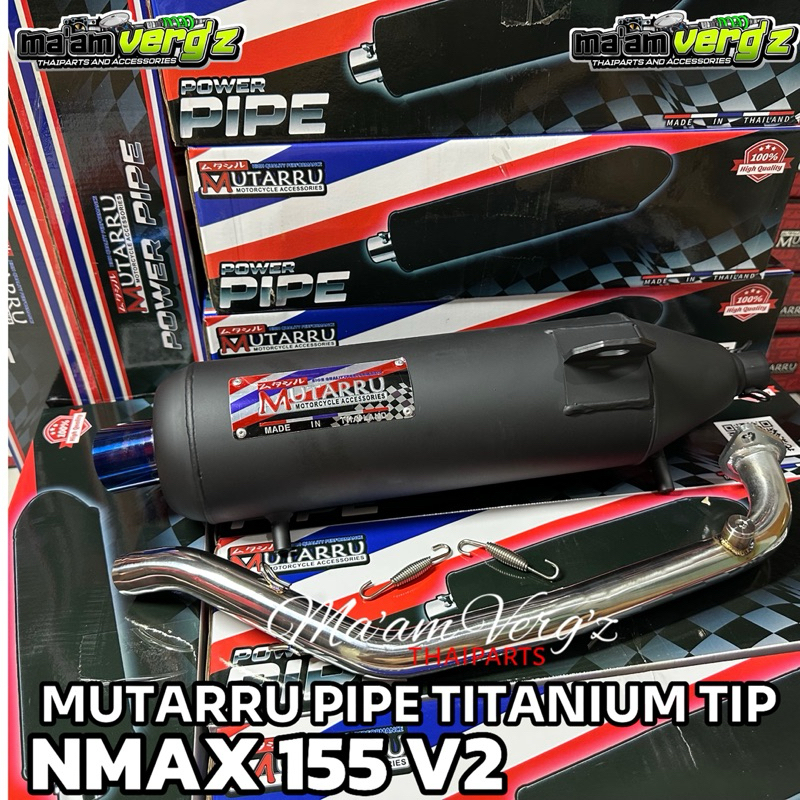 MUTARRU PIPE TITANIUM MUFFLER TIP NMAX155 V2 | Shopee Philippines