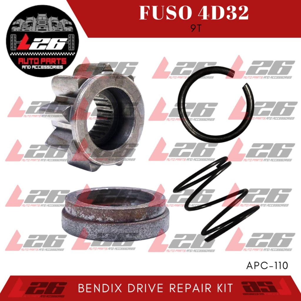 9TEETH Fuso 4D30 4D32 BENDIX DRIVE REPAIR KIT STARTER CLUTCH GEAR PARTS ...