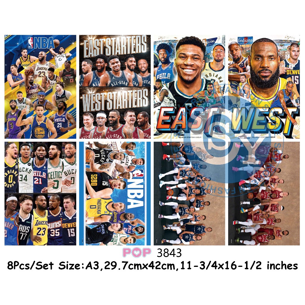 NBA All star Poster 8Pcs/set A3 Size | Shopee Philippines