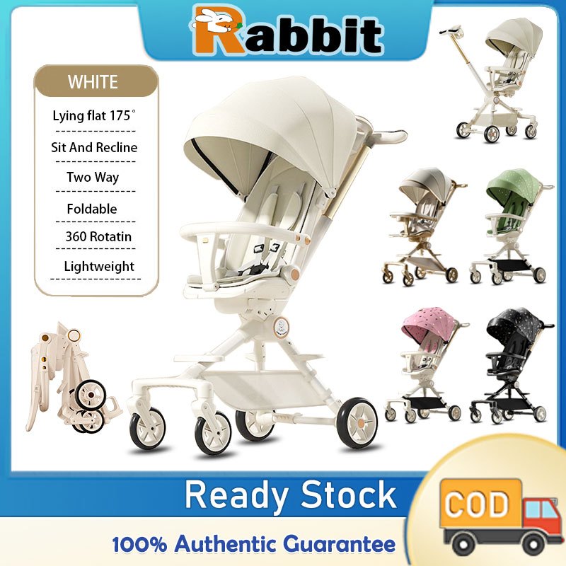 Rabbit Foldable Stroller Two-way Toddler Comfortable Seating Stroller ...