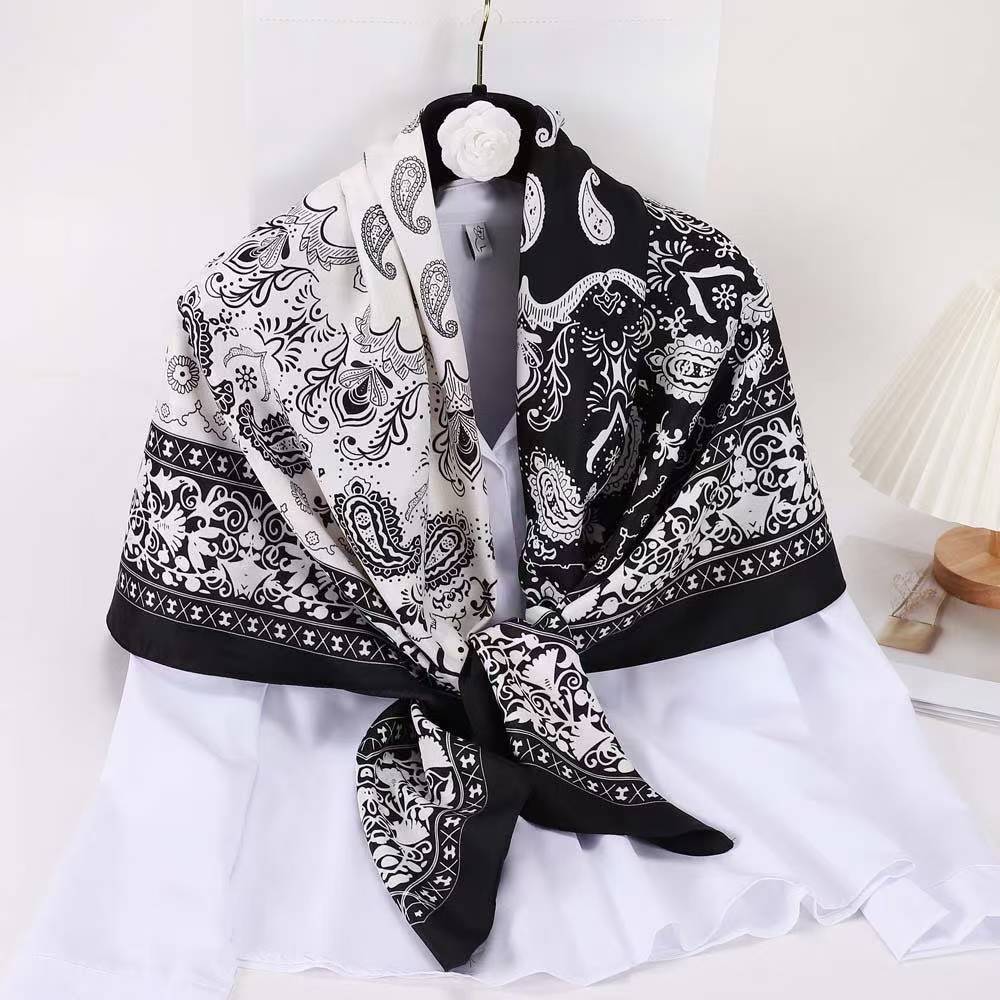 Hijab scarf #SK001 Square Silk Scarves Women Foulard 90*90cm Satin ...