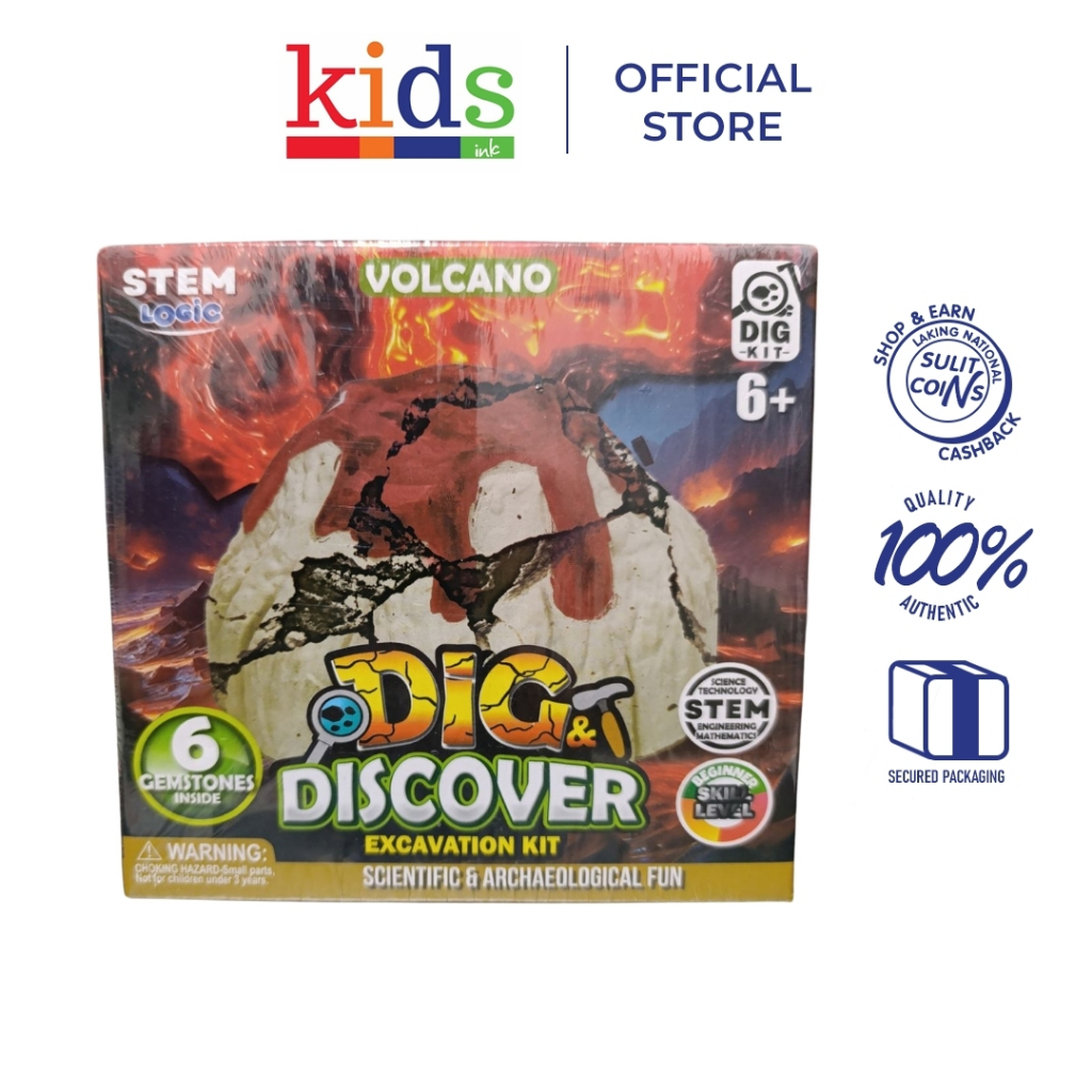STEM LOGIC DIG & DISCOVER EXCAVATION KIT VOLCANO - Kids Ink | Shopee ...