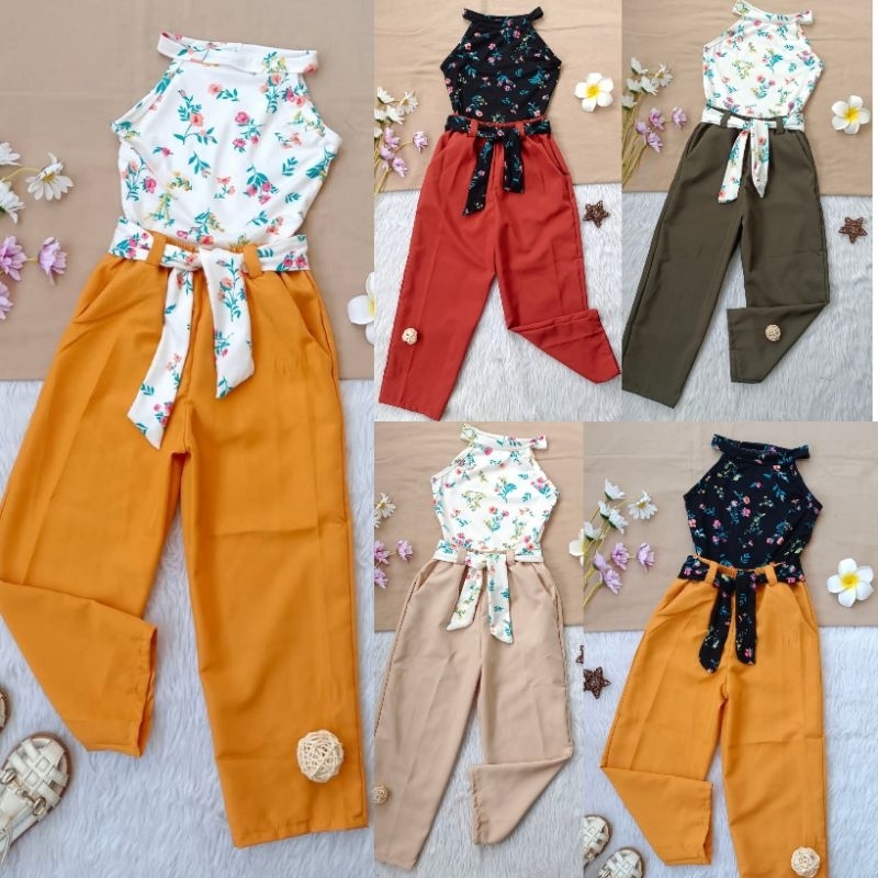 Trouser Pants and Printed FLORAL Top terno for kids/5-7 years old ...