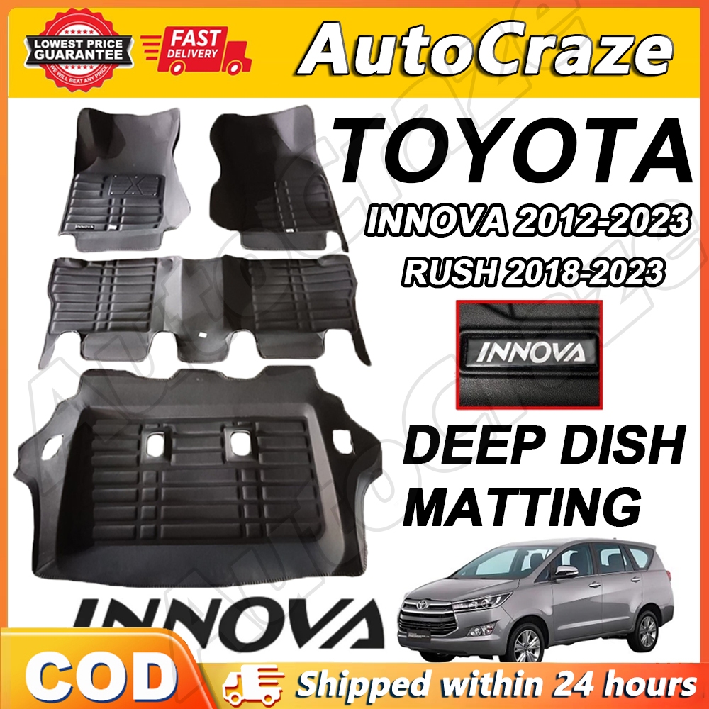 5D Deep Dish Matting for Toyota Innova 2012-2023/Rush 2018-2023 7-Seat ...