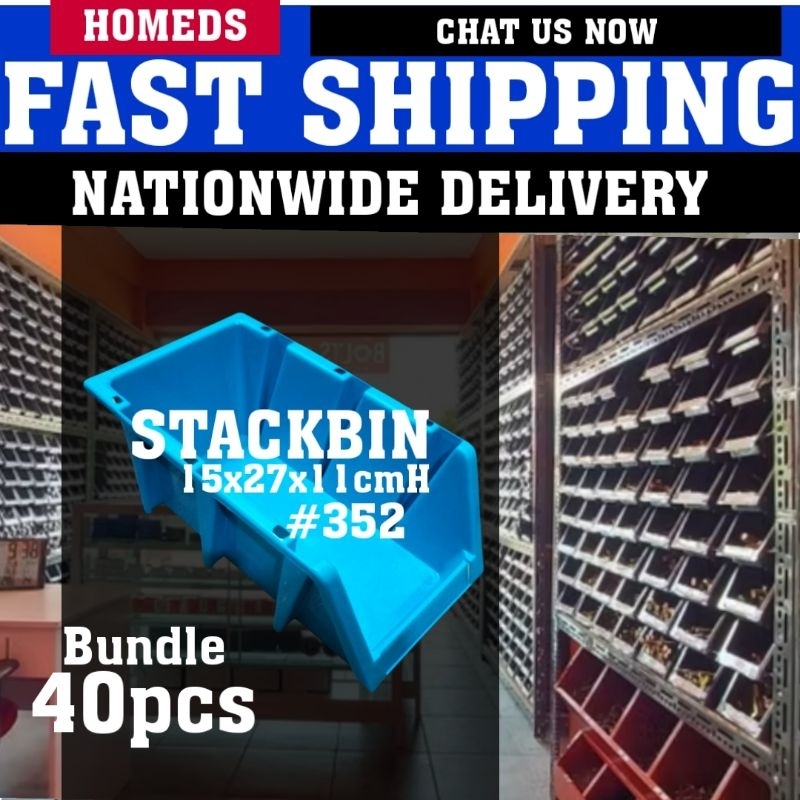 40pcs stackable bins #352 STORAGE solutions for hardware tools store ...