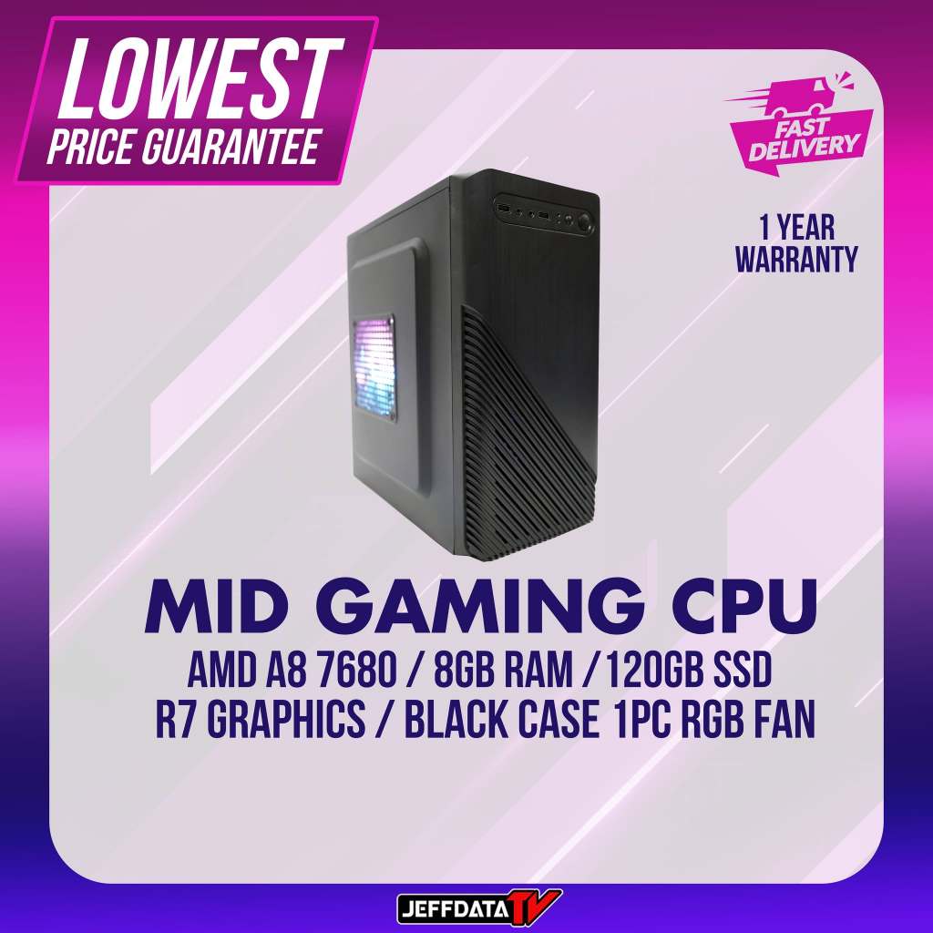 CPU DESKTOP AMD A8 7680/ 8GB RAM / 120GB SSD R7 GRAPHICS | Shopee ...