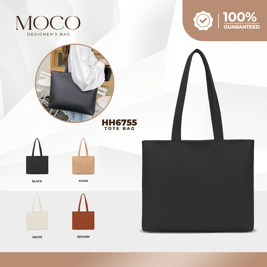Moco Bags Plain Leather Tote Bag For Women University Bag Waterproof Messenger Bags HH6755 ...