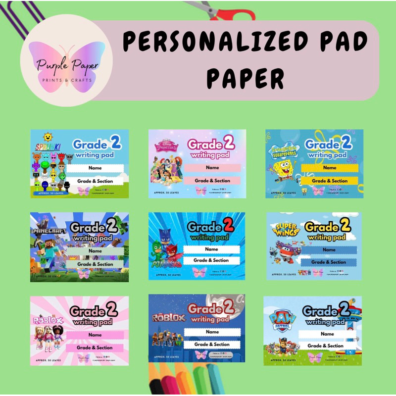Personalized Pad Paper/Writing Paper for Grade 1-3 (Part 1) | Shopee ...