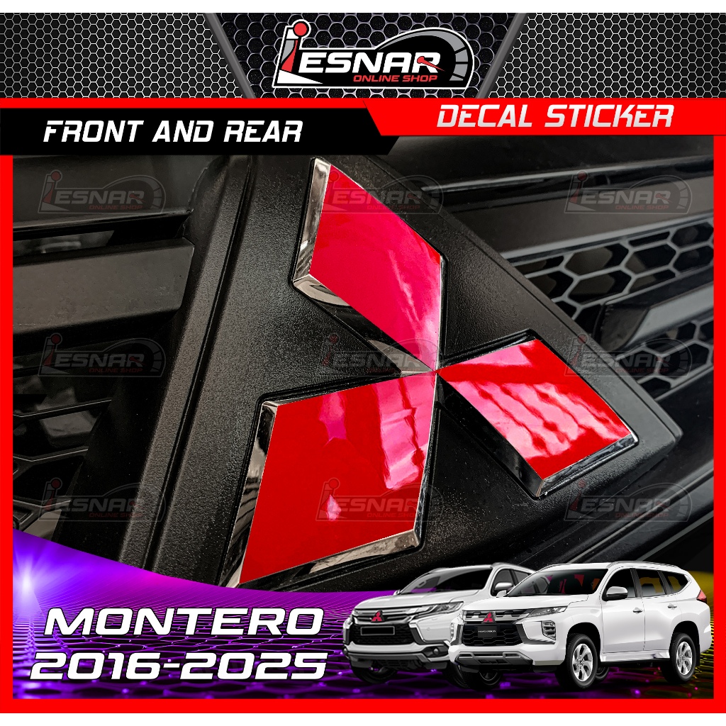 Mitsubishi Montero Sport 2016-2025 Front and Rear Logo Sticker | Shopee ...