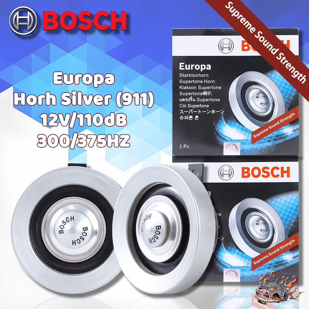 BOSCH Horn Europa 12Volts 300/375Hz Original Silver Car Horn Supreme ...