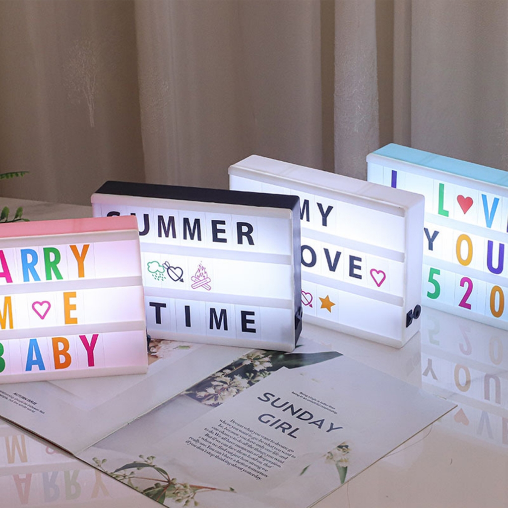 A4 LED Light box DIY LED Letter light With 96 letters Decorative Home ...