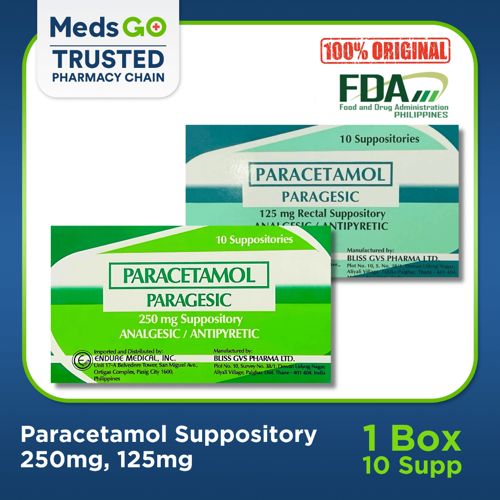 Paracetamol Suppository 1 Box x 10s (Paragesic) | Shopee Philippines