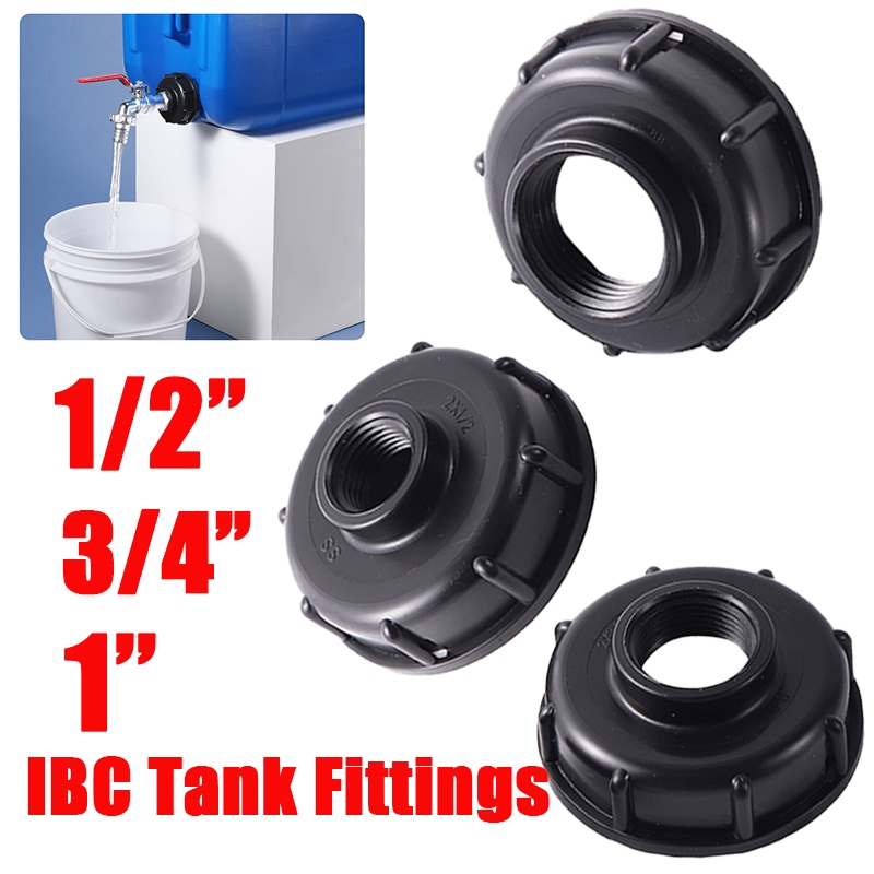 IBC Tank Fittings S60X6 Coarse Threaded Cap to 1/2" 3/4" 1" Premium ...