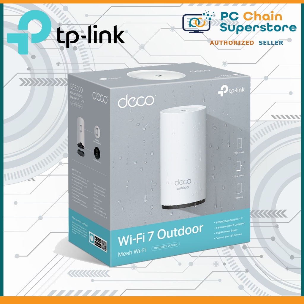 Tp-Link Deco BE25-Outdoor BE5000 Outdoor / Indoor Mesh WiFi 7 Router ...