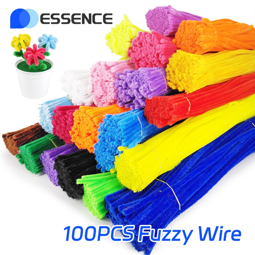 100PCS Colorful Fuzzy Wires Chenille Twisted Sticks Perfect for Diy ...