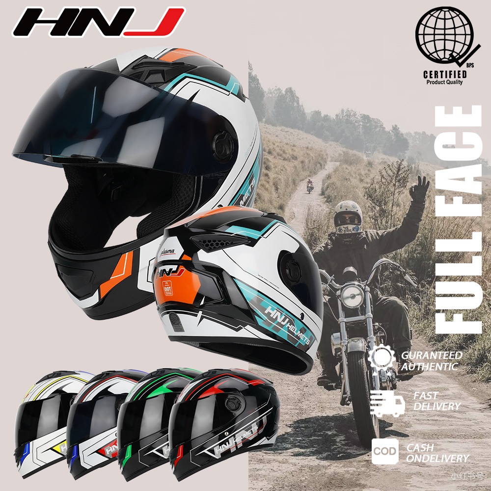 HNJ 855 Full Face Helmets Motorcycle Helmet for Men Tinted Visor With ...