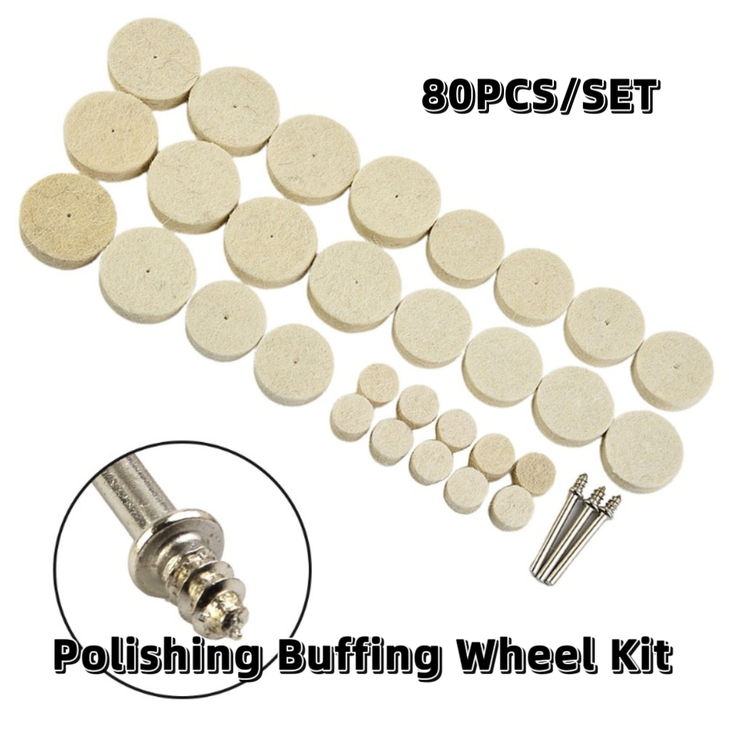 80PCS Buffing Wheel for Polishing Kit Wool Felt Polishing Wheel for ...