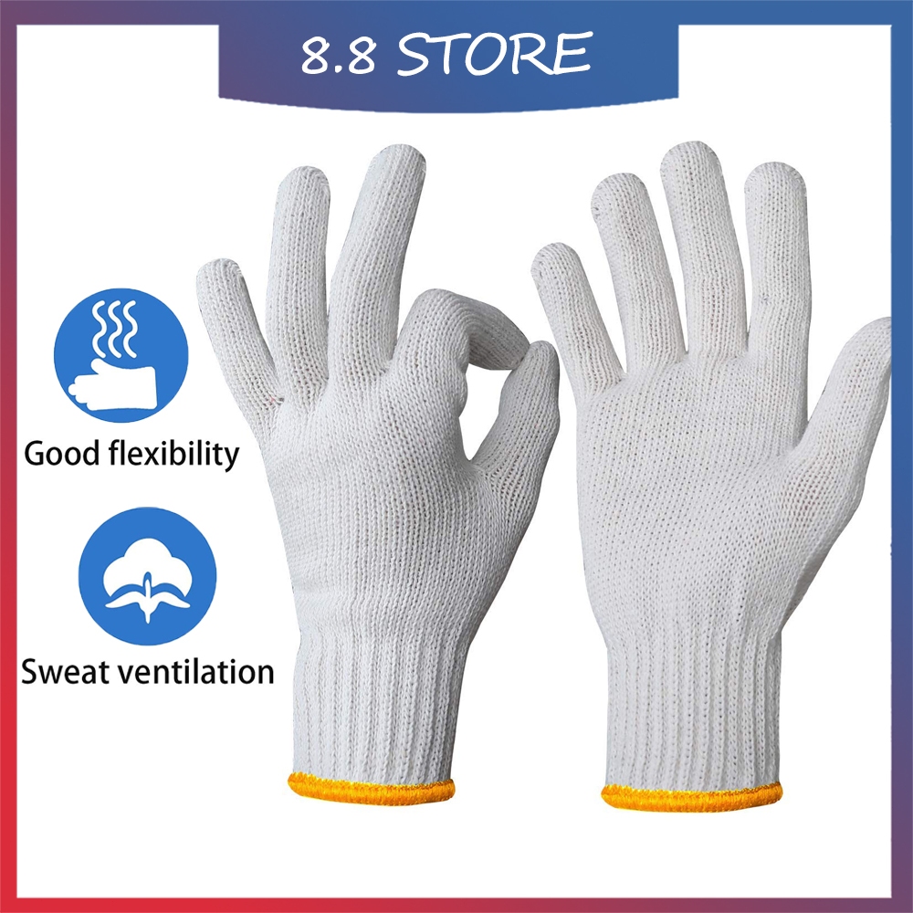 Guwantes Cotton Gloves for Work Safety Cheap Durable Glove | Shopee ...