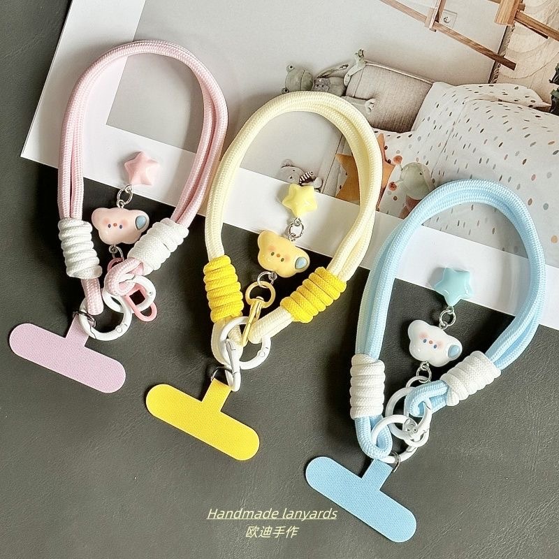 Fashionable mobile phone cartoon hanging rope cute wrist Cloud and star ...