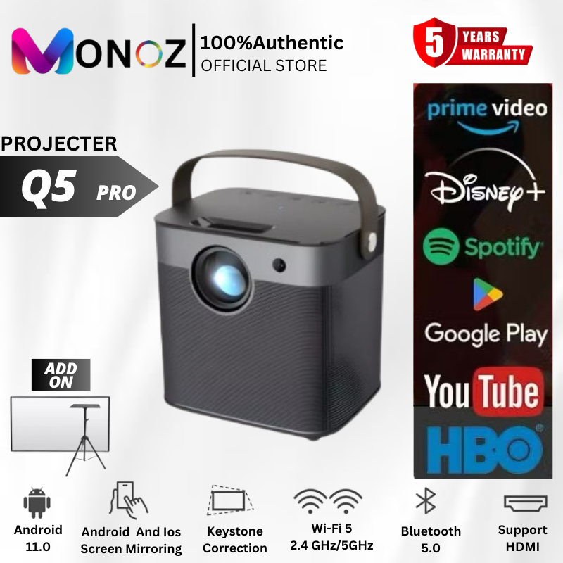 5 Years Warranty Android Projector Q3/Q5 Pro Full HD 1080P 4K WiFi ...