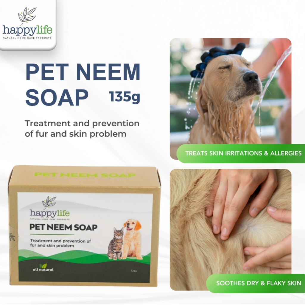 Pet Neem Soap for Dogs and Cats, Anti Tick and Flea, Anti Fungal, Anti ...