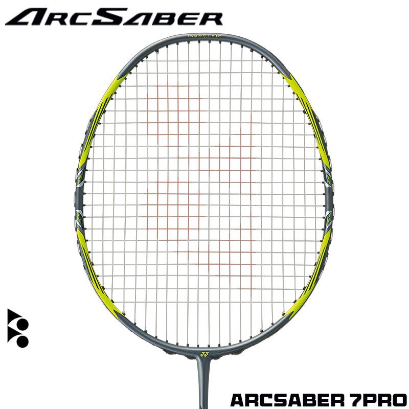 YY ARCSABER 7 Pro Gray/Yellow Badminton Racket Full Carbon Single 4U ...