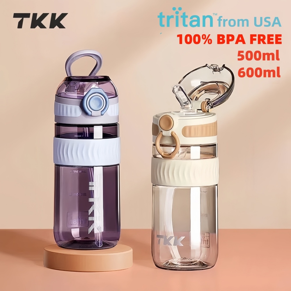 TKK Stylish water bottle for kids girls boys with straw 500ml women ladies Tritan BPA Free 1016 ...