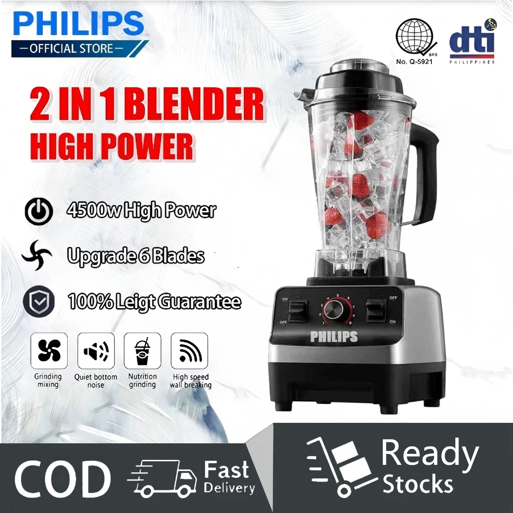 PHILIPS Ice Power Heavy Duty Ice-Crushing Blender Mixers (1500W) (2L ...
