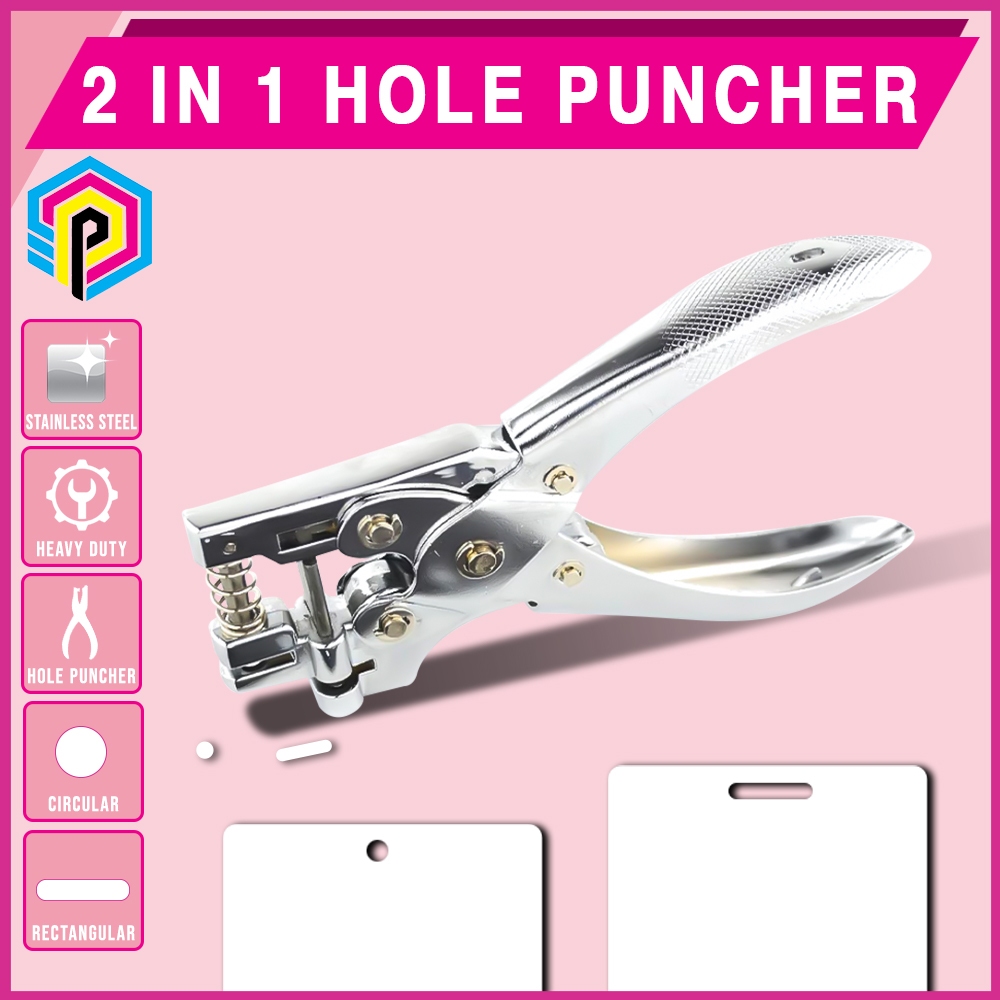 2 in 1 ID Hole Puncher Versatile Metal Puncher (3mm/5mm Circle and 3 ...