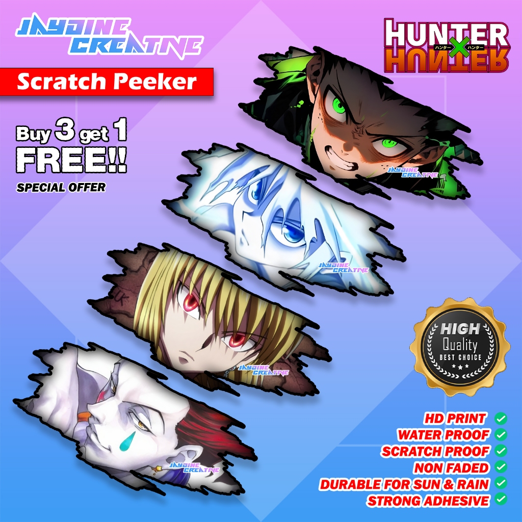 BUY 3 GET 1 - Hunter x Hunter - Scratch Peeker Sticker - Outdoor Vinyl ...