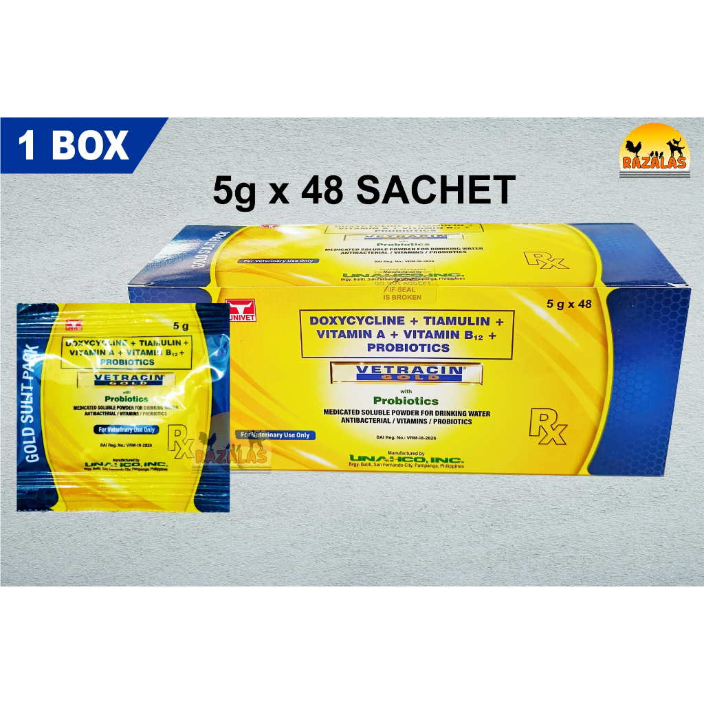 UNIVET VETRACIN GOLD POWDER 5G X 48 SACHETS/BOX | Shopee Philippines