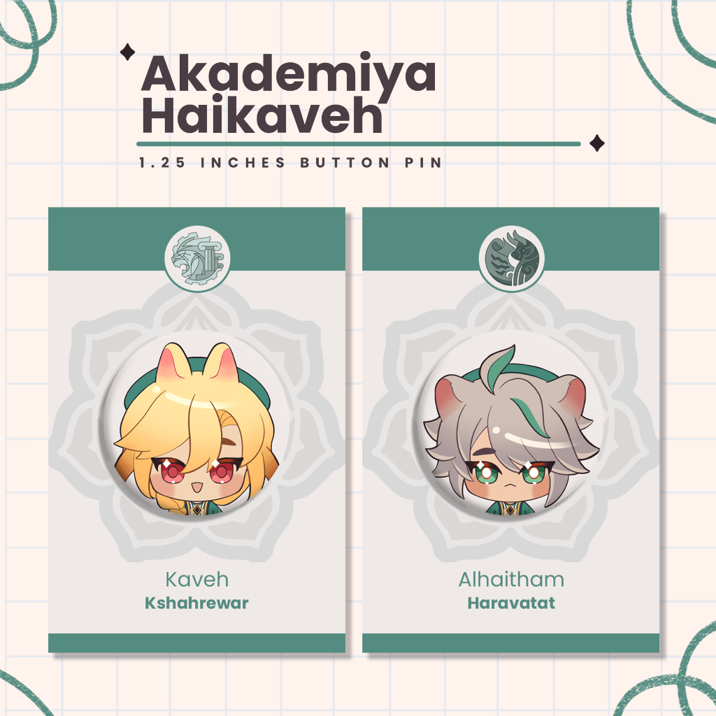 Haikaveh Akademiya | Genshin Impact Alhaitham & Kaveh | 1.25” Button ...