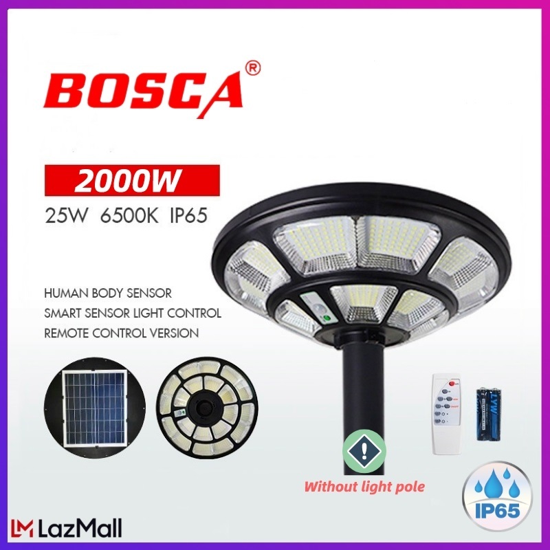 BOSCA 1Year Warranty 2000W Solar Garden Light Solar Street Light ...