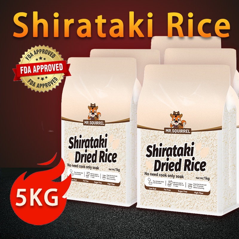 Mr.Squirrel Dried Shirataki rice 1kg/3kg/5kg Konjac Rice low carb ...