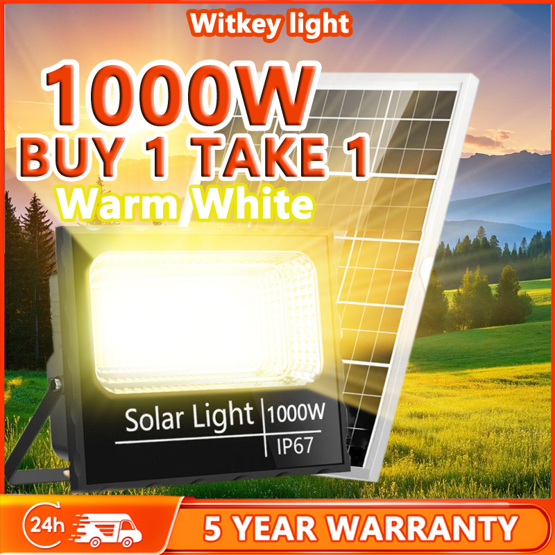 Witkey Solar Lights Outdoor Waterproof Warm White 1000W led Lights ...