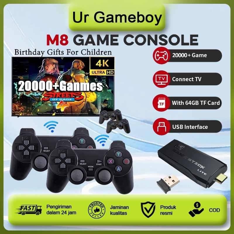 M8 pro mini game console for tv 64GB k8 Games Set stick Built-In 20000 ...