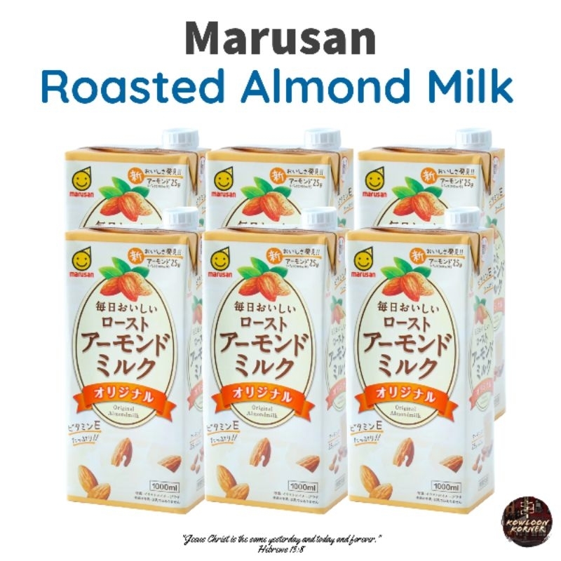 [ONE BOX] Japan Marusan Roasted Almond Milk Original (1L x 6) | Shopee ...