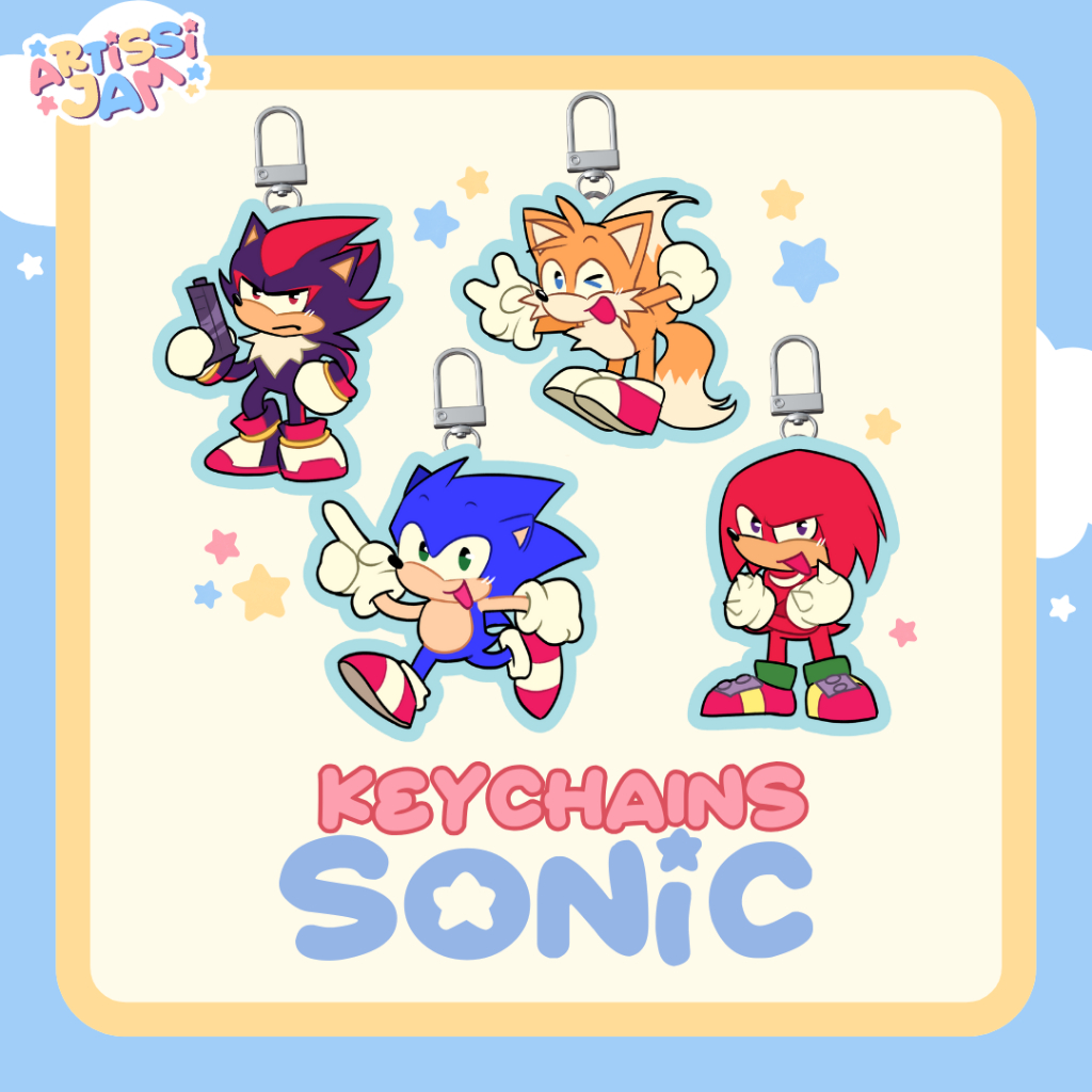Sonic the Hedgehog (Sonic, Tails, Knuckles, Shadow) | ACRYLIC CHARM ...