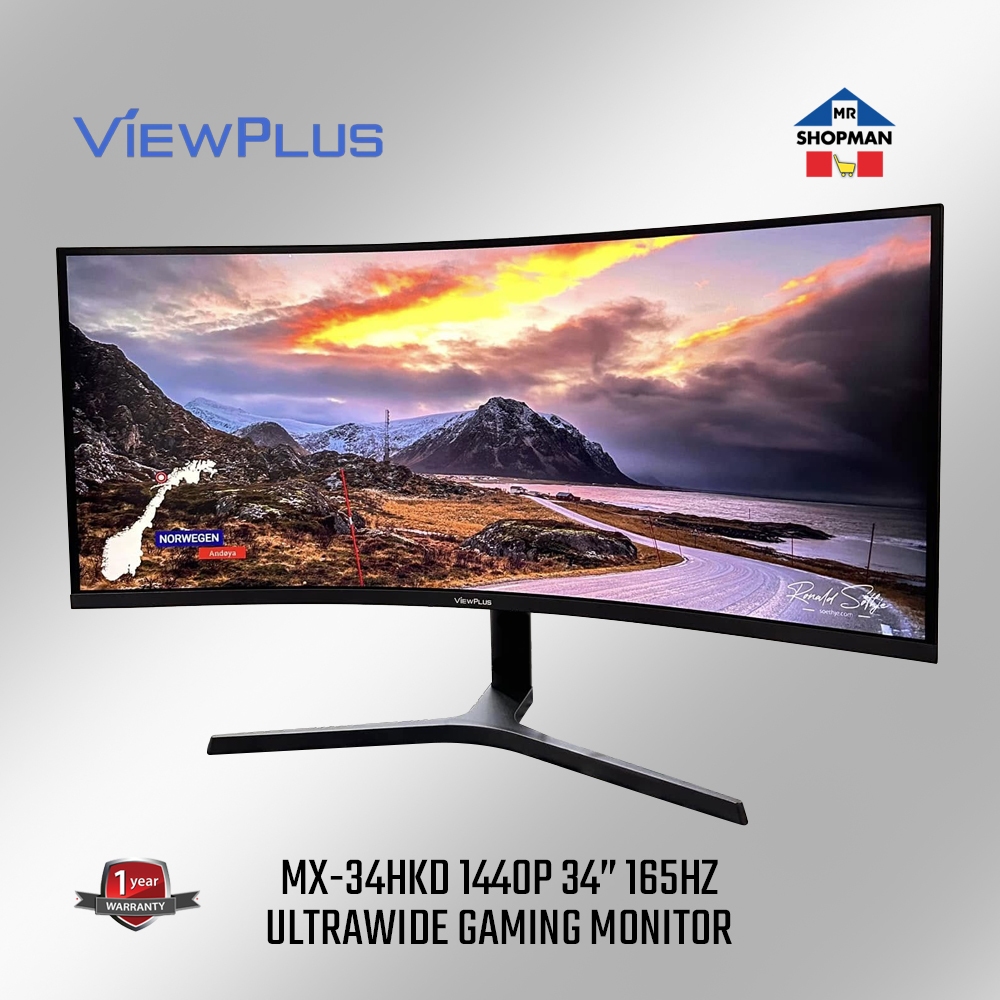 Viewplus MX 34HKD 34" 165Hz CURVED 1440p Gaming Monitor MX34HKD ...