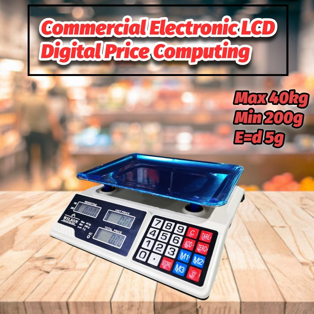 Commercial Electronic LCD Digital Price Computing Weighing Scale for ...