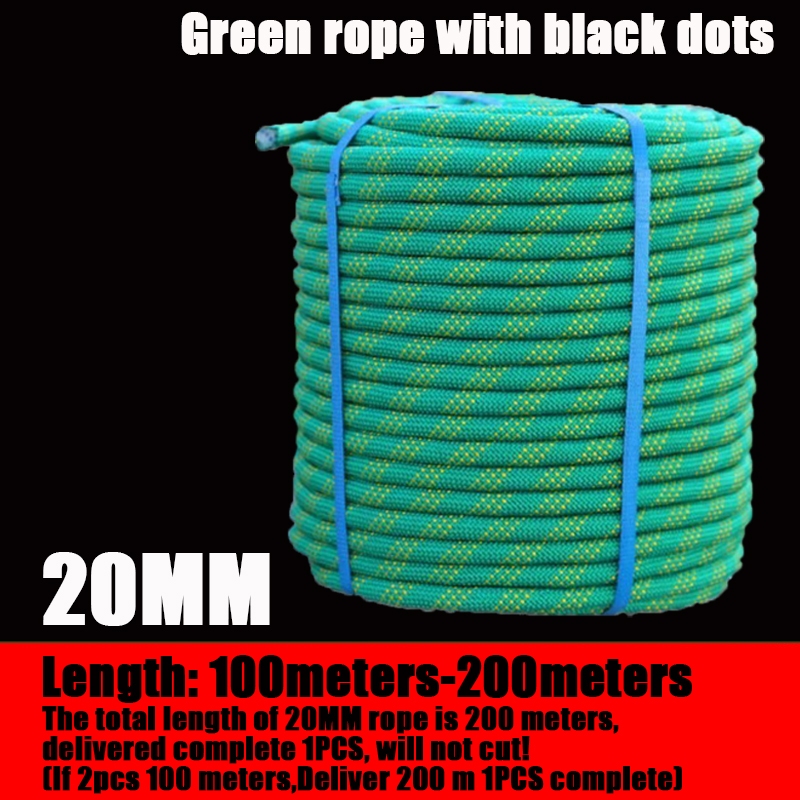 Diameter 20mm,Length 50m-200m Green safety rope, climbing rope, rescue ...