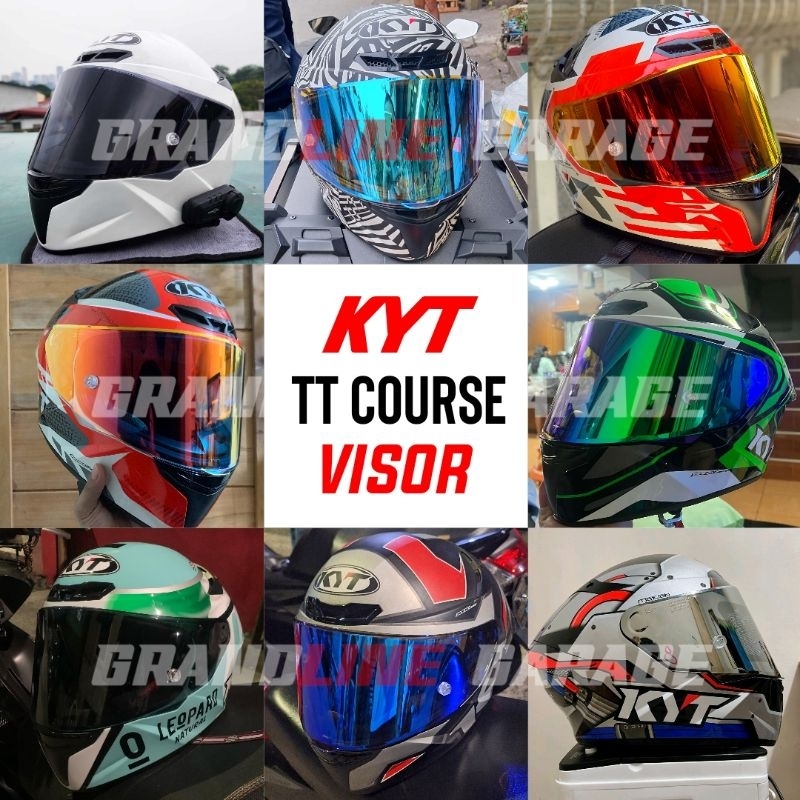 KYT TTC TT Course Visor Lens Only Revo Iridium Red Blue Silver Gold ...
