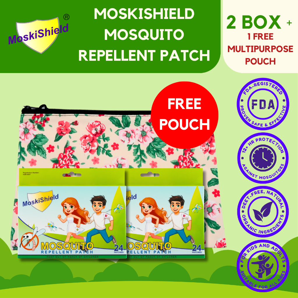 MoskiShield Mosquito Repellent Stick on Patch 2 Bxes + FREE Multi ...