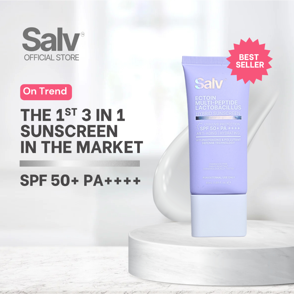 Salv Ectoin + Multi-Peptide + Lactobacillus 3 in 1 Hybrid Sunscreen SPF ...