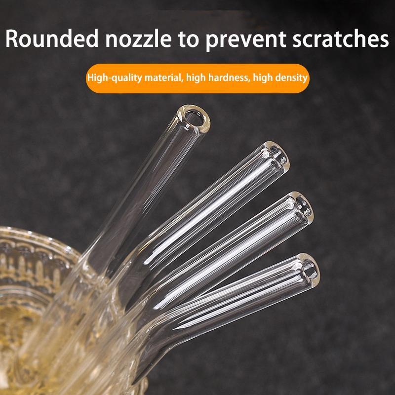 Reusable Glass Straw Straight Pipe Elbow Pipe Borosilicate Pyrex Glass ...