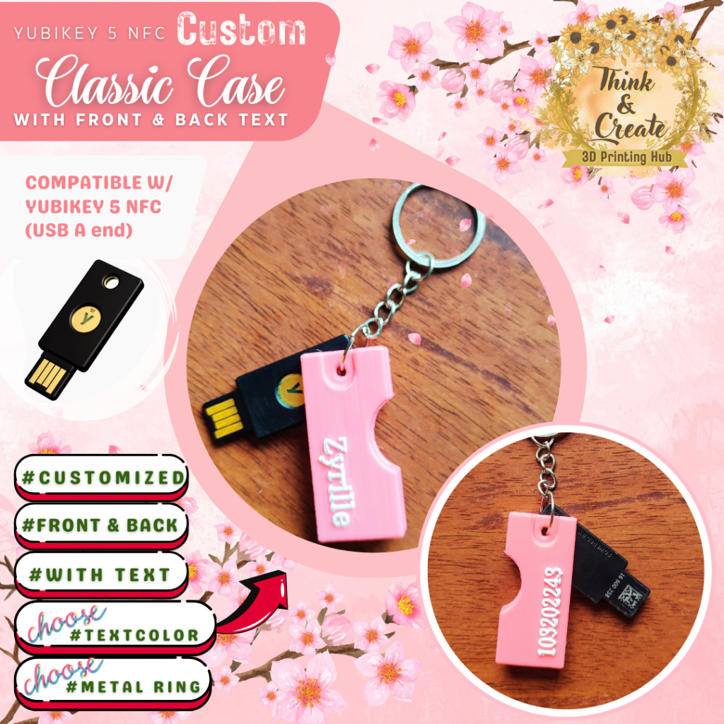HI QUALITY CUSTOMIZED w/ FRONT AND BACK NAME YUBIKEY CASE OR HOLDER ...