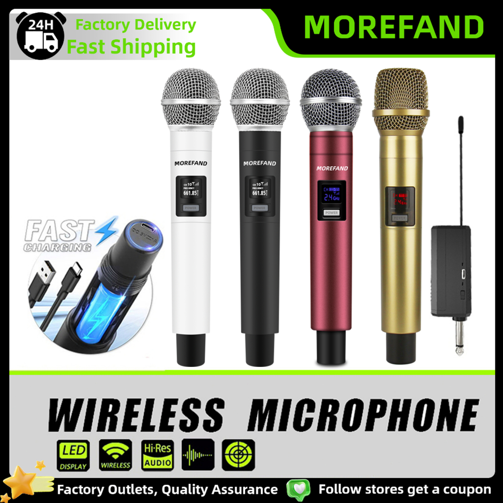 Professional Wireless Microphone Rechargeable UHF Microphone High ...