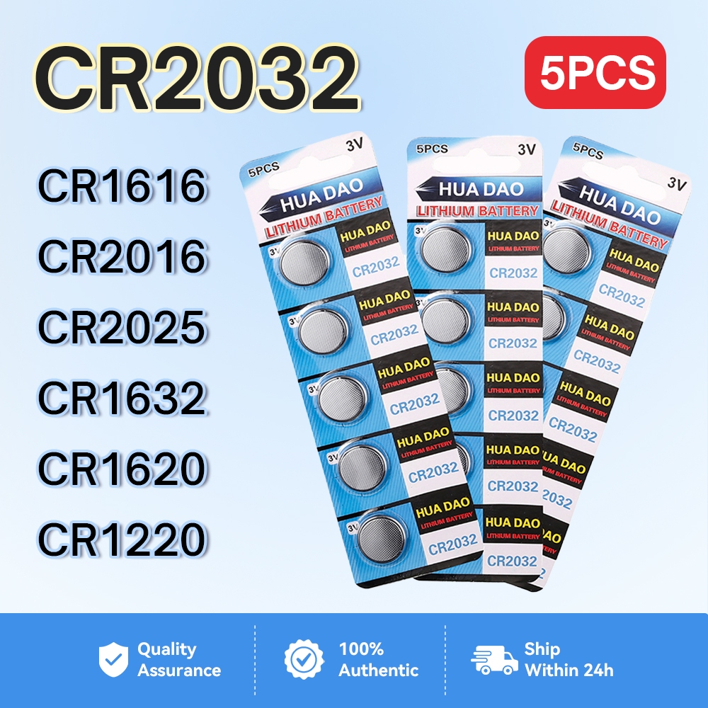 5PCS Original 3V Lithium Button Batteries CR2032 CR2025 CR2016 CR1632 CR1620 CR1616 CR1220 ...