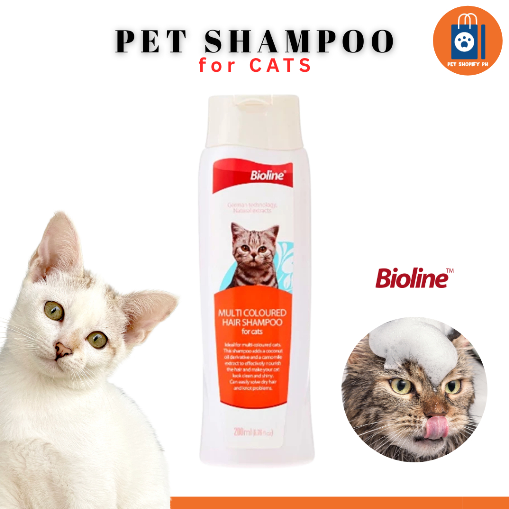 Bioline Cat Shampoo Multi-Colored Hair Shampoo for Cats for All cat ...