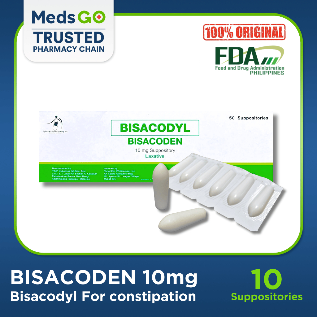 BISACODEN Bisacodyl 10mg - laxative suppository for constipation 10pcs ...